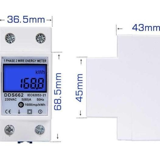 Jual Meteran Listrik Digital Din Rail kWh Meter Single Phase 230V - DDS662 |Terbaru | Shopee ...