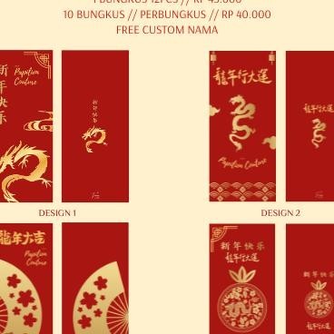 Jual Custom Angpao 2024 Angpao Naga Imlek Chinese New Year Hong Bao ...