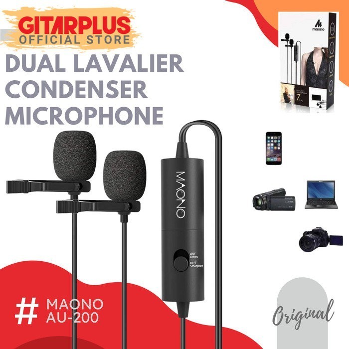 Jual For Sale Maono Au200 Dual Lavalier Microphone Condenser Hp Oppo ...