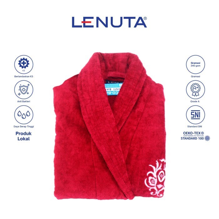 Jual LENUTA BATHROBE KIMONO MANDI MOTIF SHEPIA - WARNA MAROON (MERAH) | Shopee Indonesia