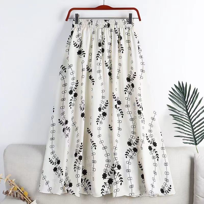 Jual Gaun Wanita Tipis Motif Bunga, Rok Panjang Motif Bunga Sifon ...