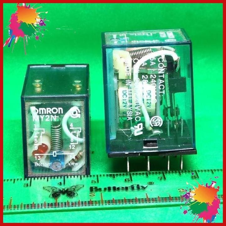 Jual (ktj) relay rilay my2 my2n 12v ac dc 8p + led omron original ...