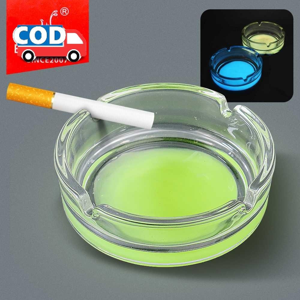 Jual Asbak Fosfor Rokok Kaca Glow In The Dark Berkualitas Menyala Dalam ...