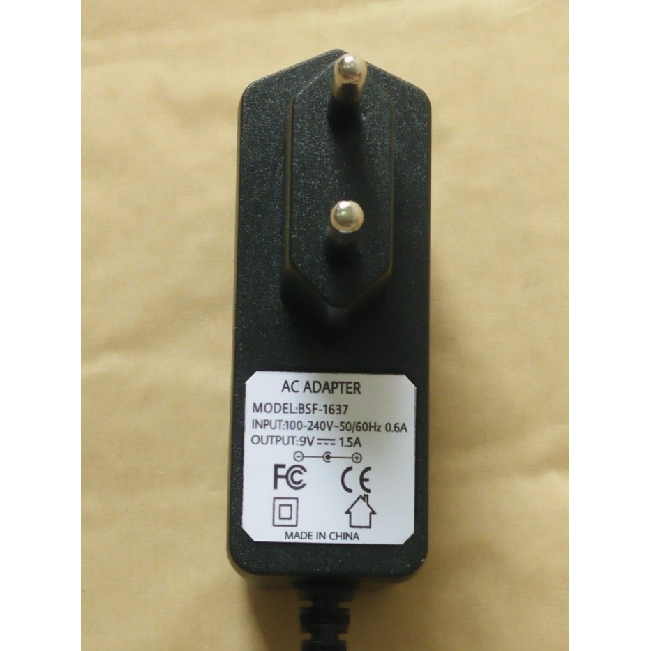 Jual AC Adapter Cas Casan Model BSF-1637 9V 1.5A | Shopee Indonesia