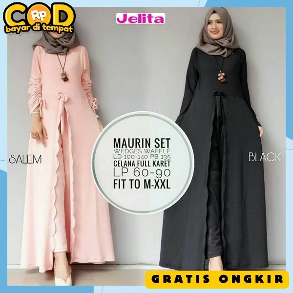 Jual Gamiss Idulfitri Dress Muslim Modern Gaya Baru Baj Gamis Lengan ...