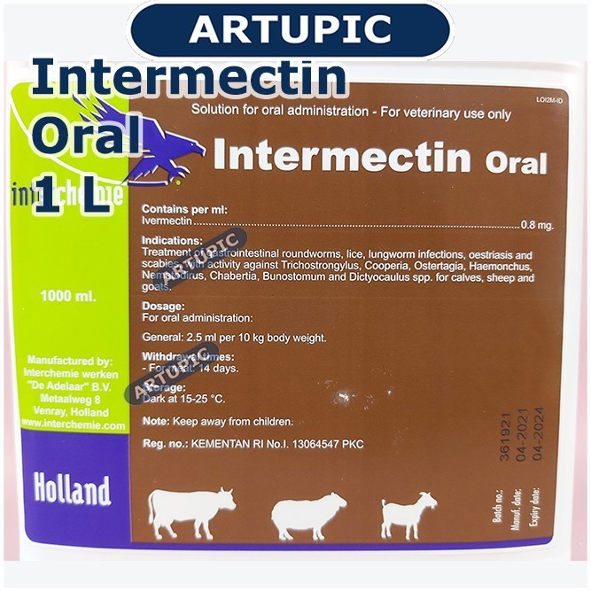 Jual Intermectin Oral 1 L Obat Parasit Kutu Cacing Cacingan Hewan ...