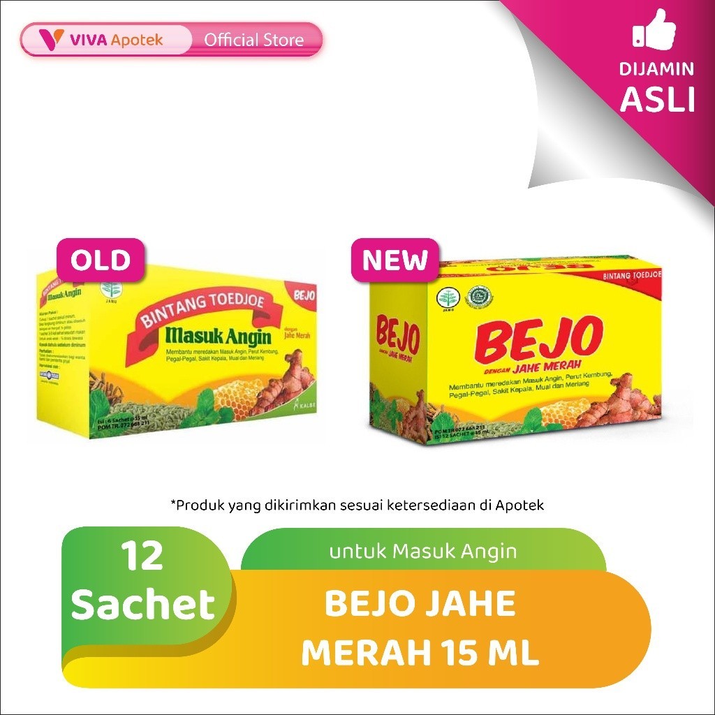 Jual Bejo Jahe Merah untuk Masuk Angin Sachet 15 ml (12 Sachet ...