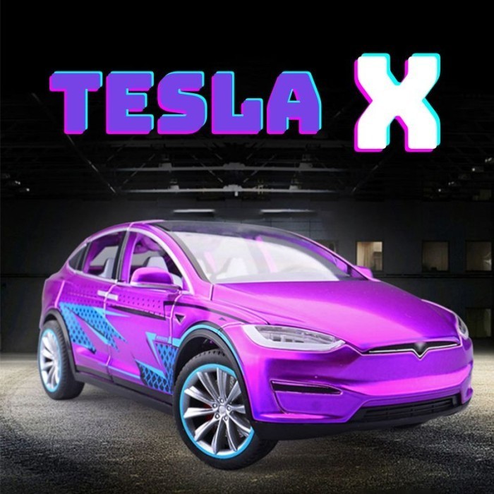 Jual Diecast Miniatur Tesla Model X Ukuran Besar Skala 1:24 Model ...