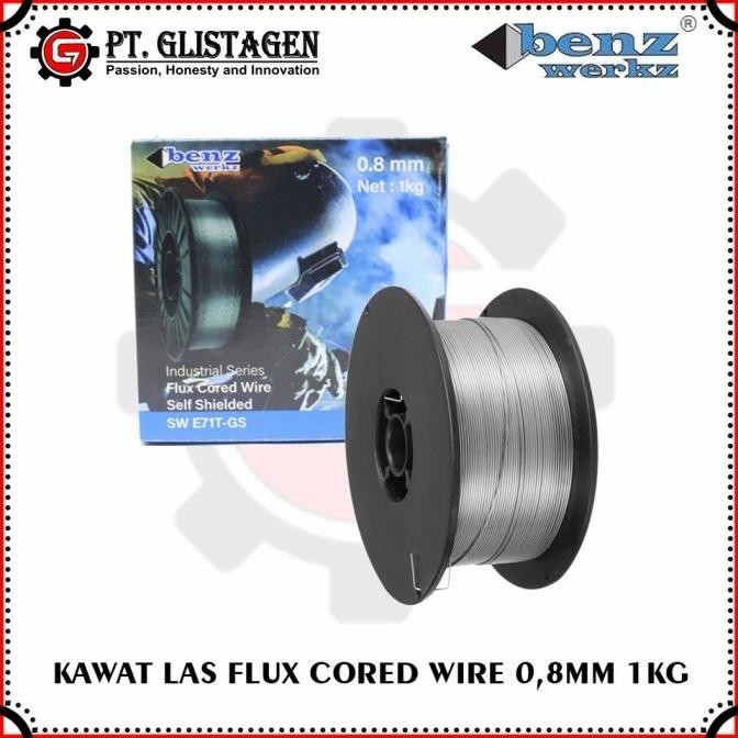 Jual Kawat Las CO2 Flux Core Wire MIG 0.8MM 1Kg E71T-GS Tanpa Gas CO2 Benz | Shopee Indonesia
