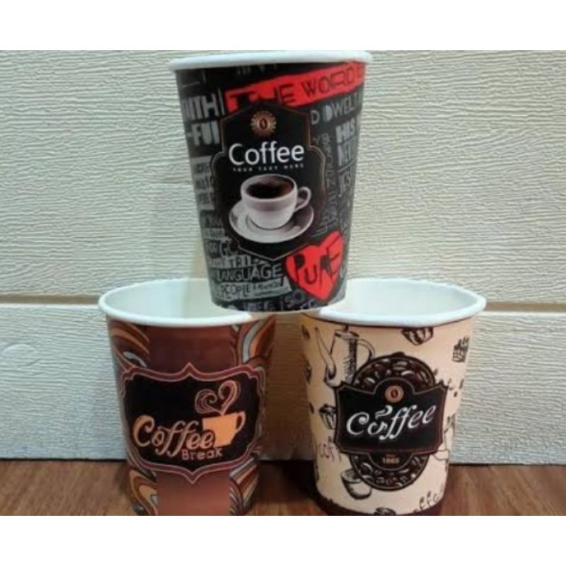 Jual Hot Paper Cup Motif/ Gelas Cup kertas kopi tahan panas 8 oz / cup kopi cangkir kopi ...