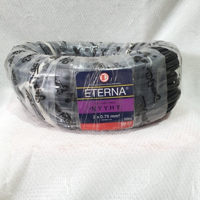 Jual HARGA DISC - Kabel Listrik Serabut NYYHY 2X0,75 mm @50 hitam Eterna | Shopee Indonesia