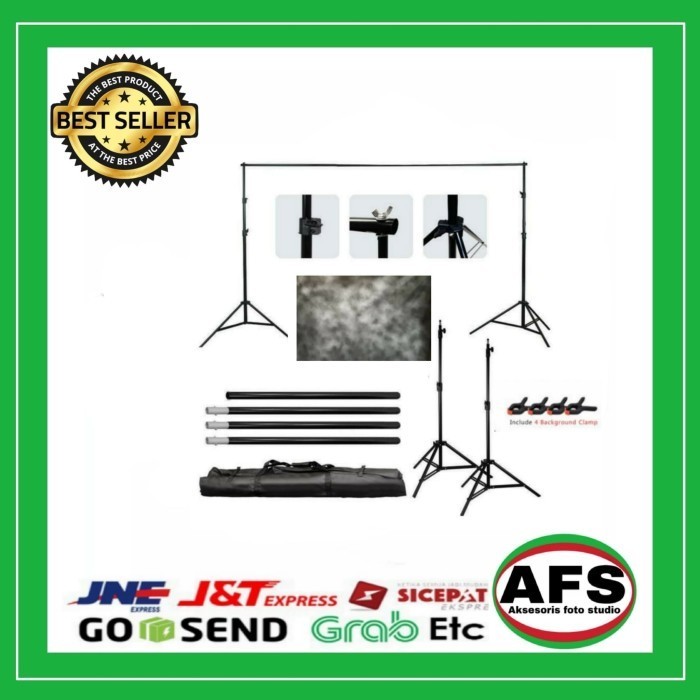 Jual Paket Stand Backgroudn Abstrak Abu-Abu 2,5 X 3 Meter +Stand ...