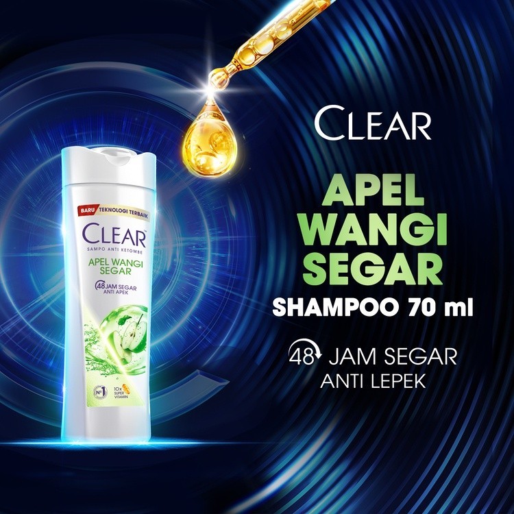 Jual CLEAR Shampoo Anti Ketombe Apel Wangi Segar, Kesegaran Tahan Lama ...