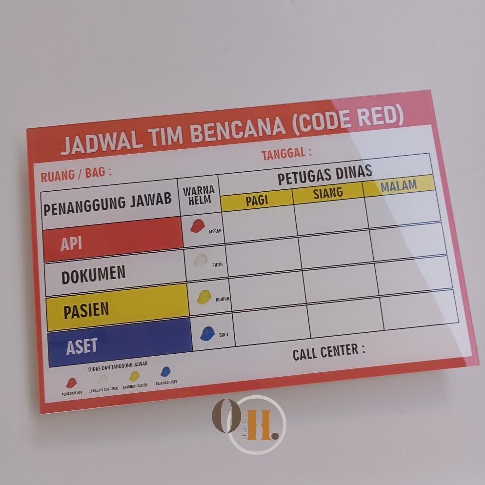 Jual Flash Sale Akrilik Code Red Jadwal Tim Bencana Eco - Papan Siaga ...
