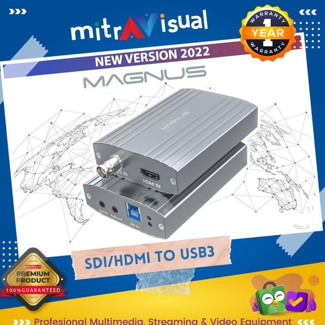 Jual MAGNUS USB3.0 SDI/HDMI Capture High Qiuality support VMIX OBS ZOOM ...