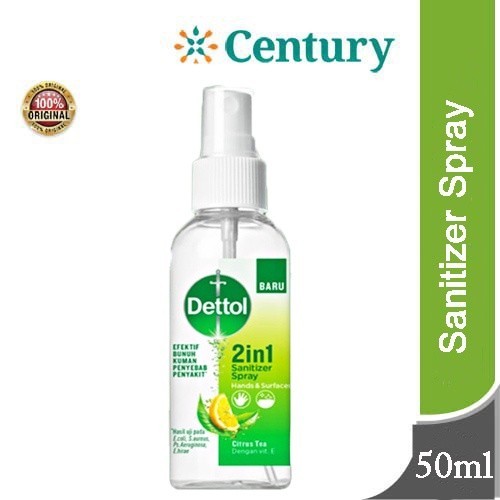 Jual Dettol 2 IN 1 Sanitizer Spray Hand & Surface50 ML / Perawatan Diri ...