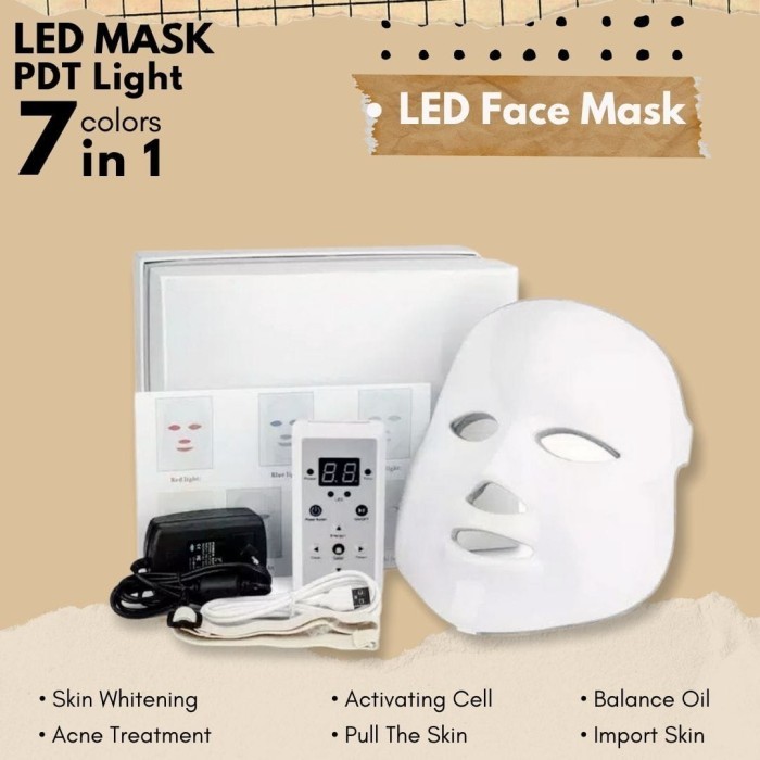 Jual Pdt Light Masker Led 7 Colour Warna Led Mask Masker Sinar Topeng | Shopee Indonesia