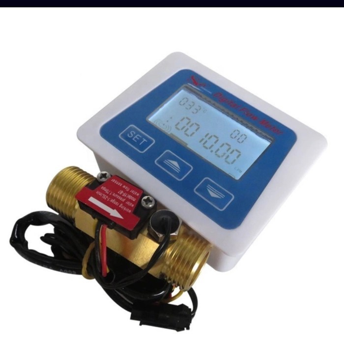 Jual Digital Flow Meter Control Display With Water Sensor 1/2 Inch Lcd ...