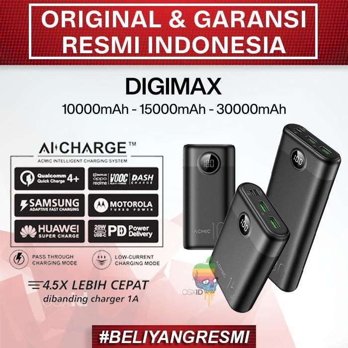 Jual Acmic Digimax Supermini Digital Aicharge Power Bank (Qc4 + Pd ...