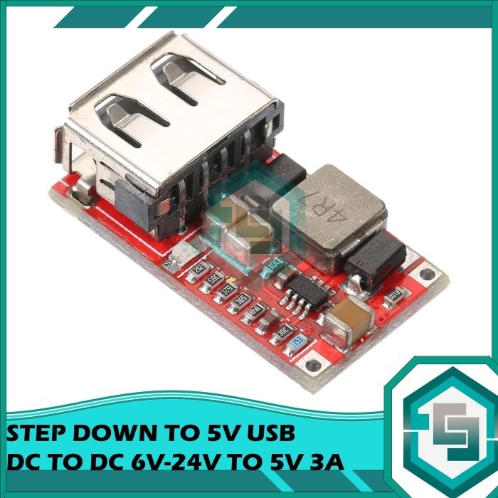 Jual STEP DOWN DC TO DC USB CONVERTER 6V-24V TO 5V 3A MODULE USB ...