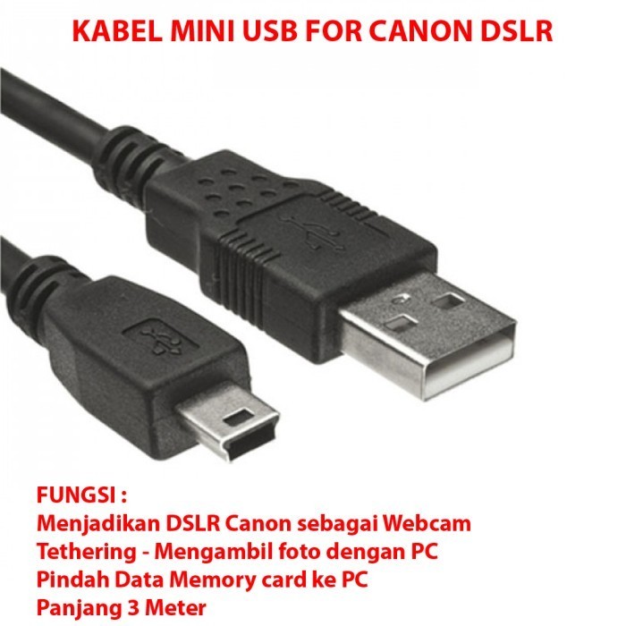 Jual Kabel Kamera Dslr Canon - 3M - Webcam Zoom By Canon Dslr | Shopee ...
