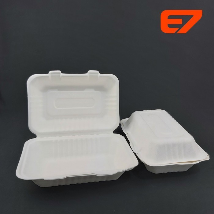Jual Bagasse Lunch Box Rectangle 9X6 Kotak Makan Bento Tray (25Pcs) | Shopee Indonesia