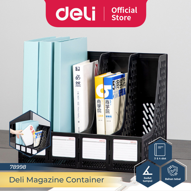 Jual Deli File Tray Rak Box File Tempat Dokumen Bahan Plastik 4 Sekat ...