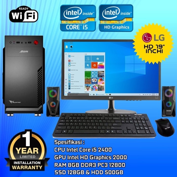 Jual PC RAKITAN FULL SET Intel Core i5 2400 RAM 8GB Monitor 19 Inch ...