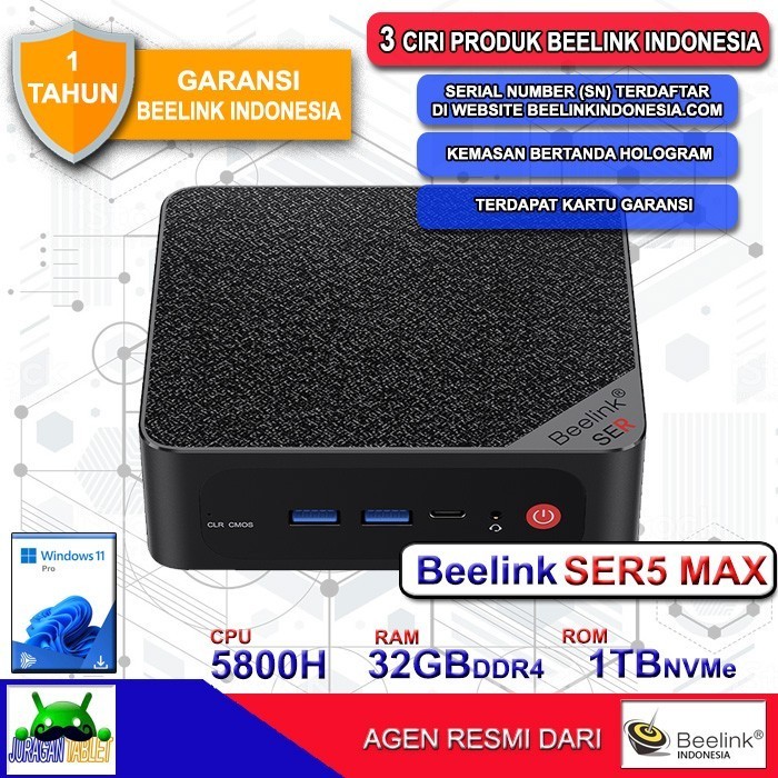 Jual Beelink SER5 MAX 5800H AMD Ryzen7 32/1TB NVMe HDMI DP Windows 11 Pro | Shopee Indonesia