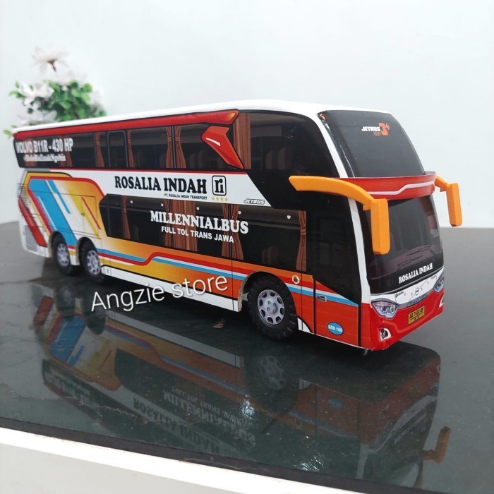 Jual Miniatur Bus Bis Rosalia Indah Volvo B11R Double Deck | Shopee ...
