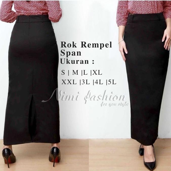 Jual New Rok Kerja Wanita Panjang / Rok Formal Rempel Span / Rok Kerja Kantor - Navy, S ...