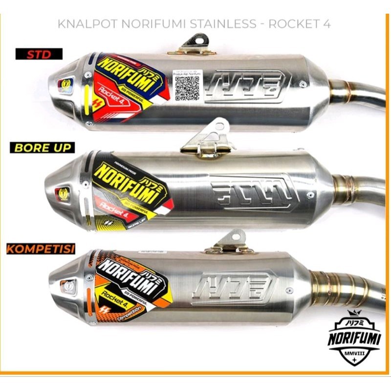 Jual KNALPOT NORIFUMI ROCKET 4 LOGO BARU 2024 CRF150L KLX 150 D-TRACKER ...