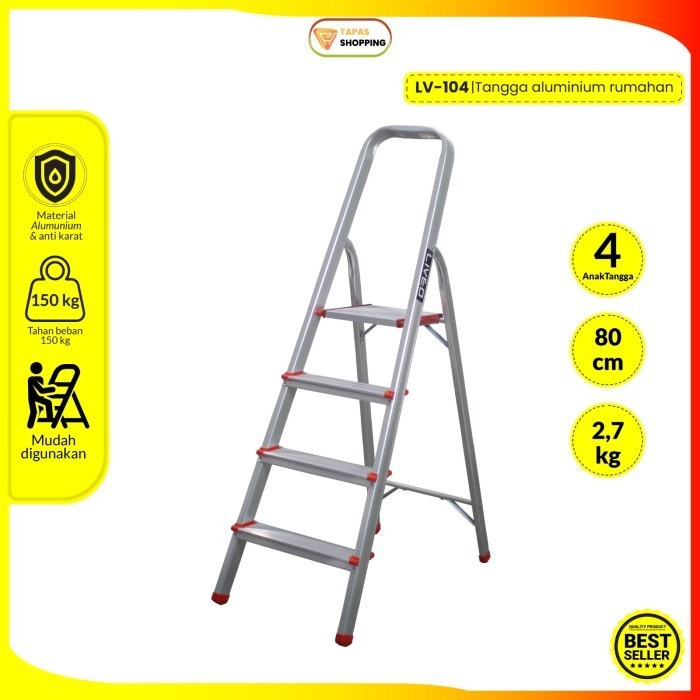 Jual Tangga Lipat Alumunium Ladder 4 Step Lv-104 Tangga Rumahan ...