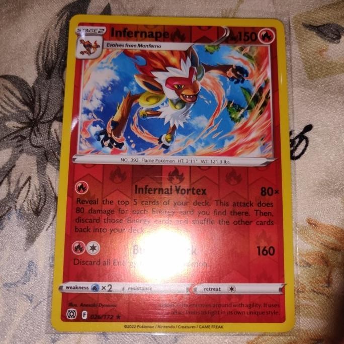 Jual Kartu Pokemon TCG EN SWSH Brilliant Stars Reverse Holo Infernape R ...