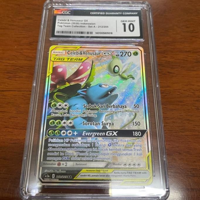 Jual Pokemon ID Indonesia SM AC3a Celebi & Venusaur GX SR AA CGC 10 | Shopee Indonesia