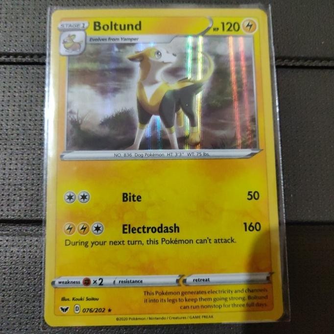 Jual Kartu Pokemon TCG EN SWSH Sword Shield Base Set R Holo Boltund ...