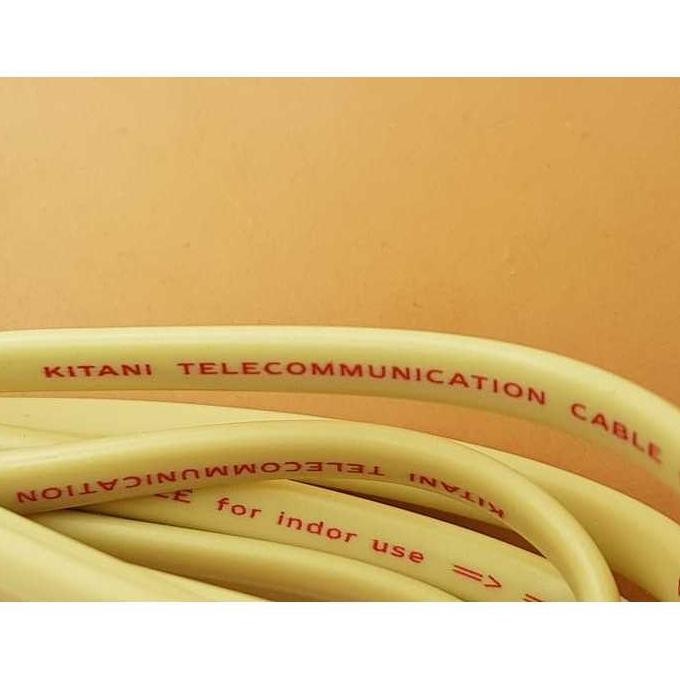 Jual KABEL LINE TELPON KITANI 2 M + JACK RJ 11 TELEPON TELFON CABLE 2 M ...