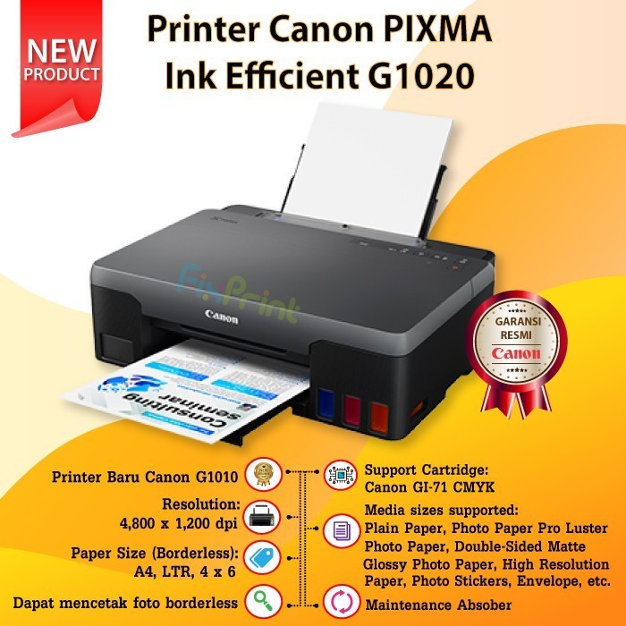 Jual Printer Inkjet Canon G1010 G 1010 Pixma Ink Tank Infus Pabrik ...