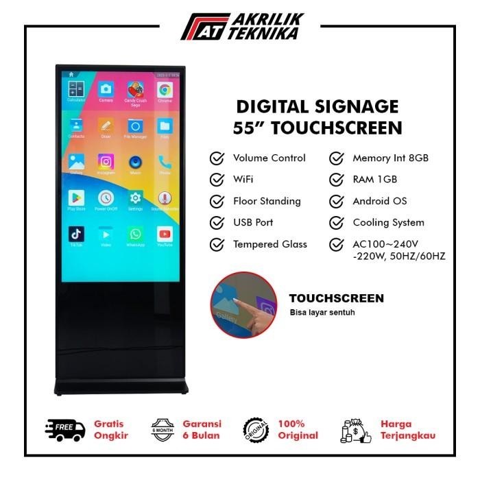 Jual Digital Signage Touchscreen / Non Touchscreen Standing 55 Inch ...