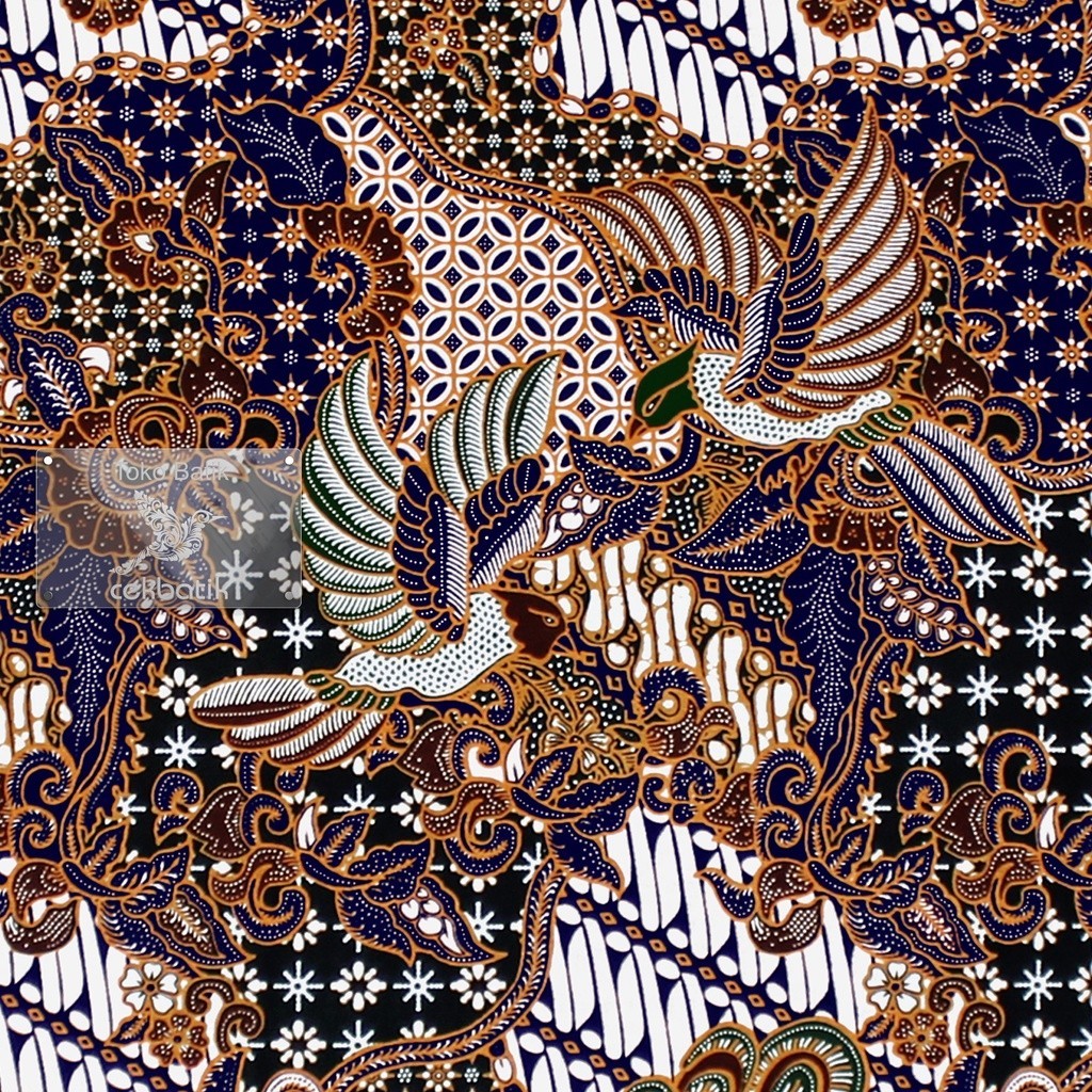 Jual Kain Batik Motif Unik Sogan Burung Klasik V9 (Biru) | Shopee Indonesia