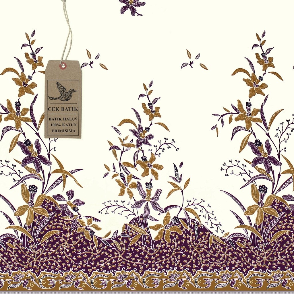 Jual kain batik - Motif Bunga Warna Dasar Putih Gading (Kuning ...