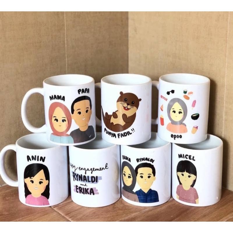 Jual Mug/gelas/souvenir, bebas Custom gambar, nama, logo | Shopee Indonesia