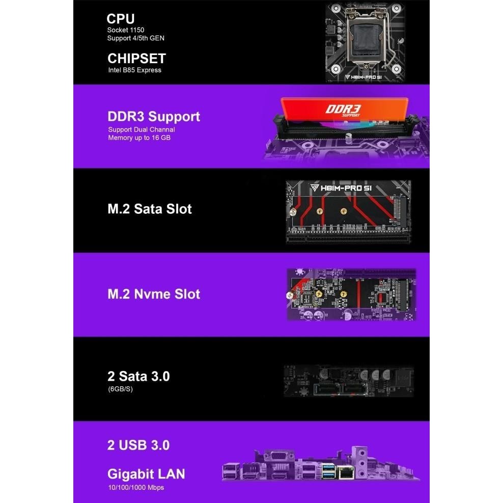 Jual MOTHERBOARD GAMING H81M PRO S1 VARRO SUPPORT NVME RESMI ...