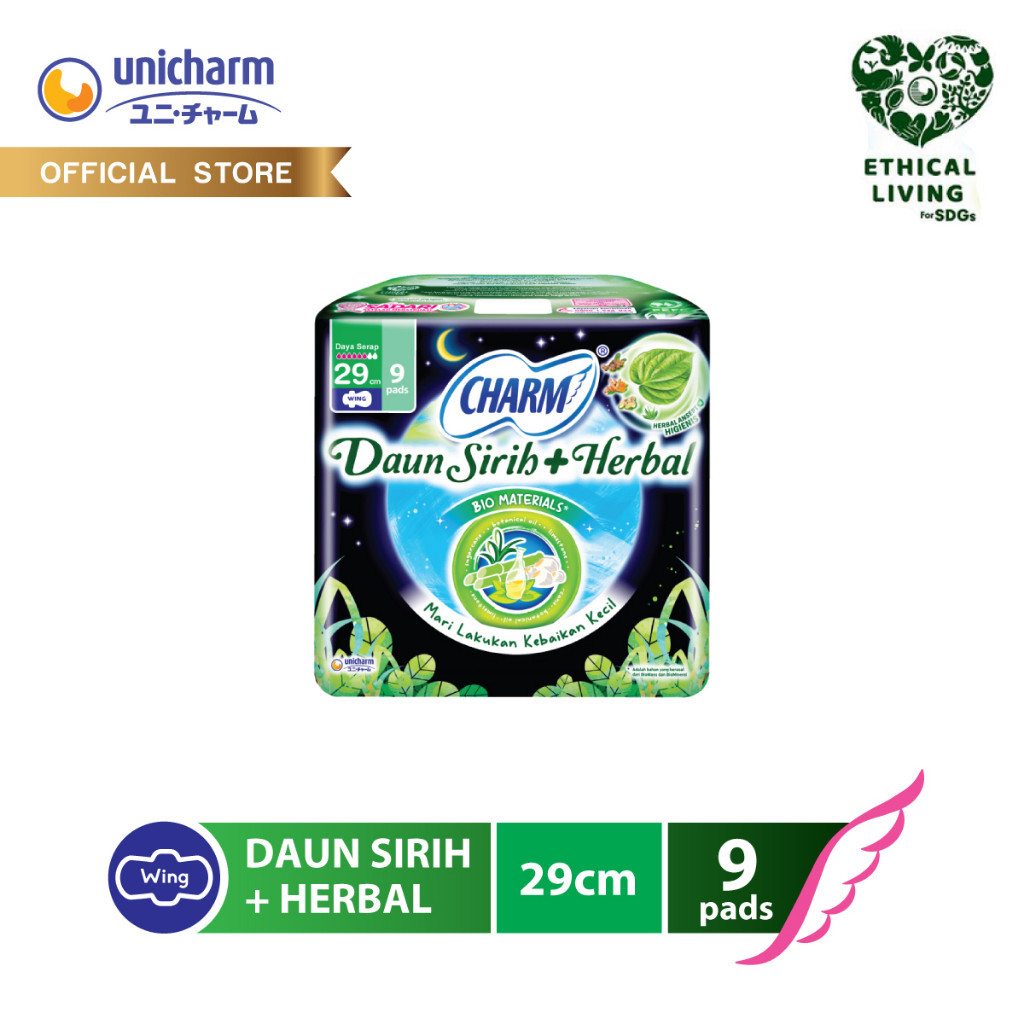 Jual Charm Pembalut Daun Sirih + Herbal Night 29cm 10+1 Pads | Shopee Indonesia