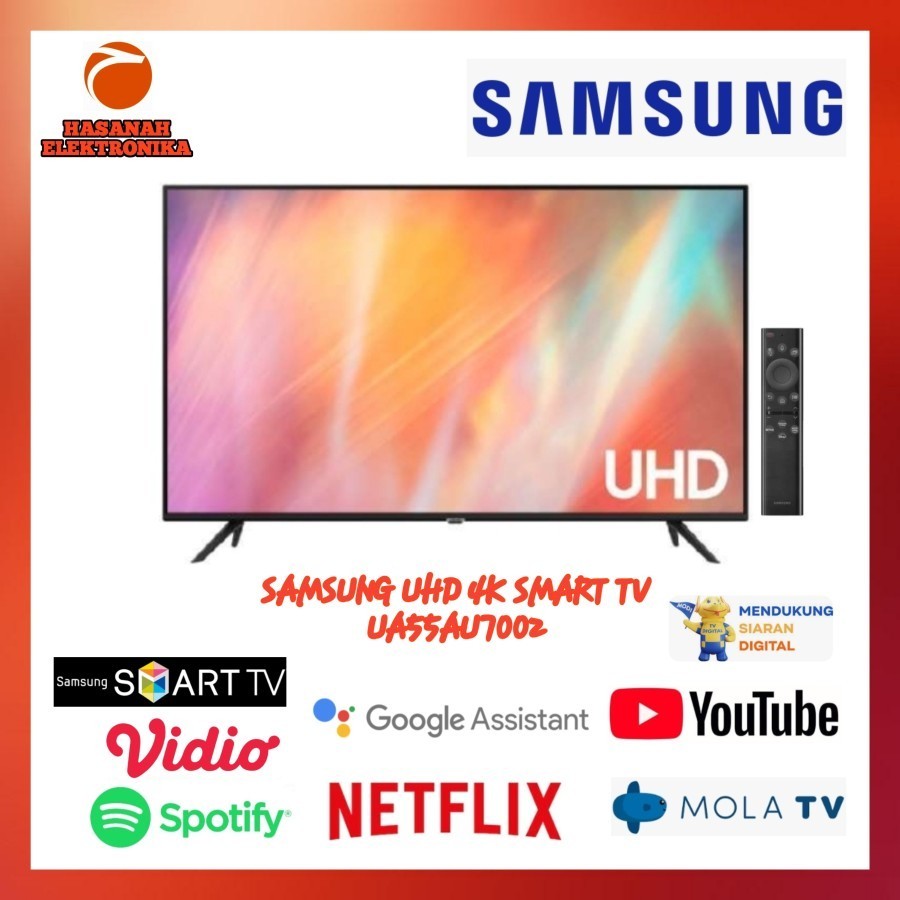 Jual SAMSUNG UA55AU7002 UHD 4K SMART TV TIZEN NEW 2022 | Shopee Indonesia
