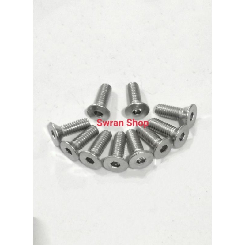 Jual Baut Master Rem Atas / Baut Minyak Rem Stainless JF 4 x 12mm Kunci L ( Paket 6pcs) | Shopee ...