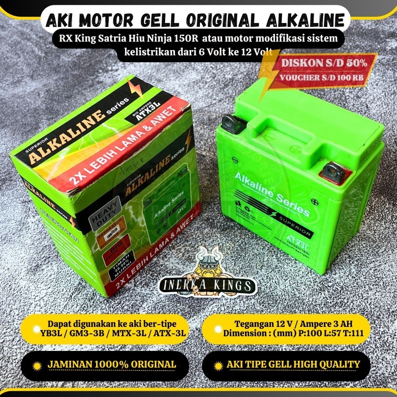 Jual Aki Accu Motor Gel Technology ORIGINAL ALKALINE || Motor RX KING ...