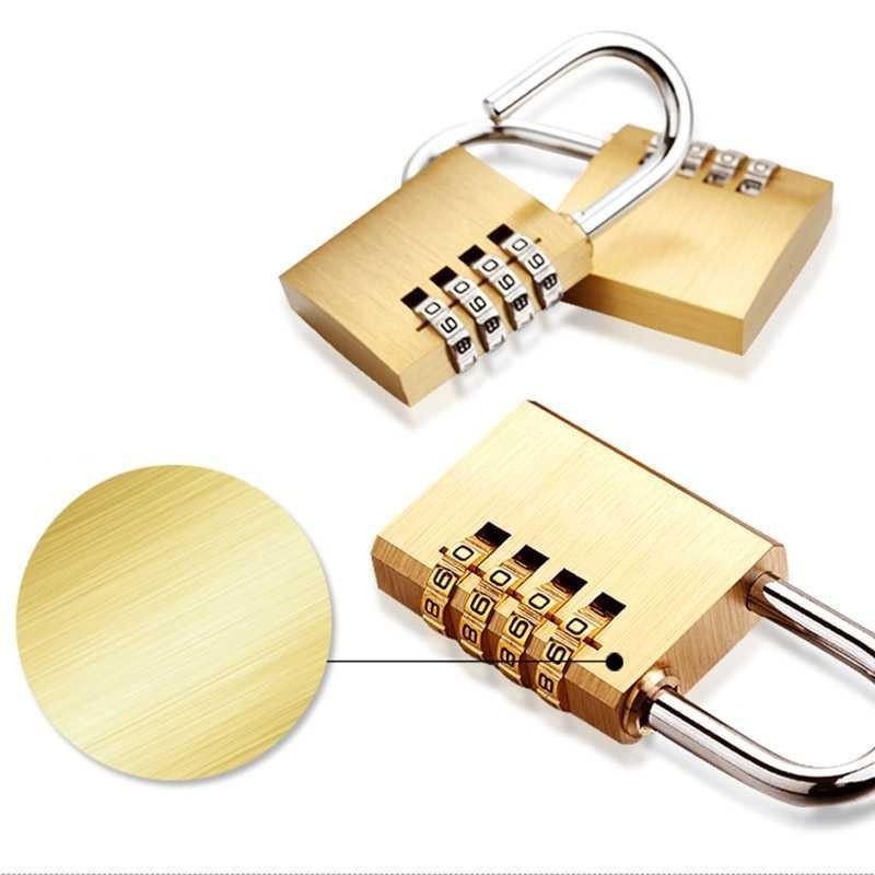 Jual Gembok Koper Padlock 4 Digit Combination Solid Brass 21x59mm ...