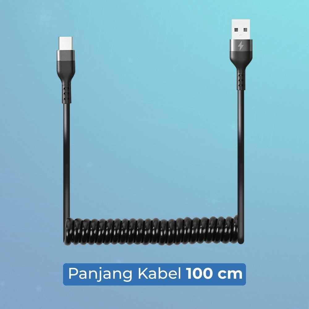 Jual Kabel Charger USB Type C Fast Charging Spring Cable 40W 5A 1m - D8 ...
