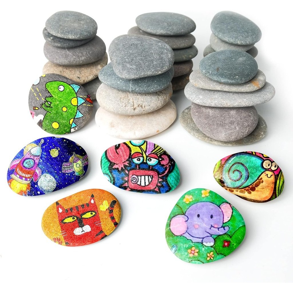 Jual Media Lukisan Batu, Rocks Painting Batu Halus untuk Melukis Paket ...